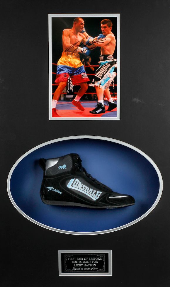 Bonhams : Ricky Hatton's original boxing boot montage