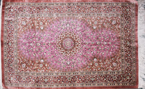 Bonhams : A Ghom silk rug