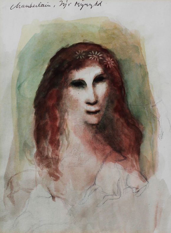 Bonhams : Brenda Chamberlain (British, 1912-1971) Portrait study ...