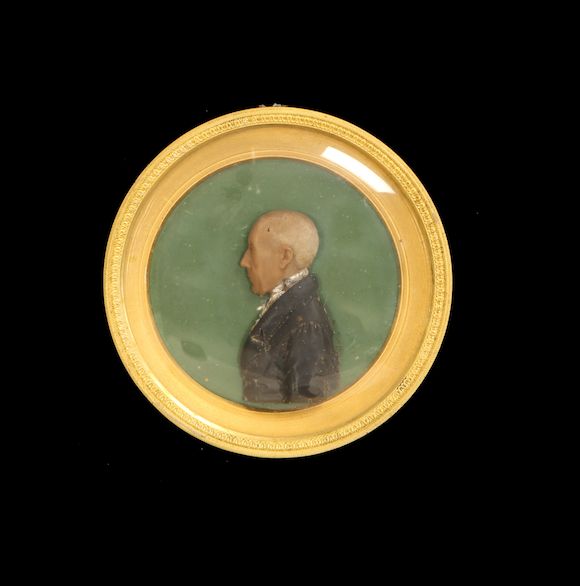 Bonhams : An early 19th century French wax portrait of a gentleman