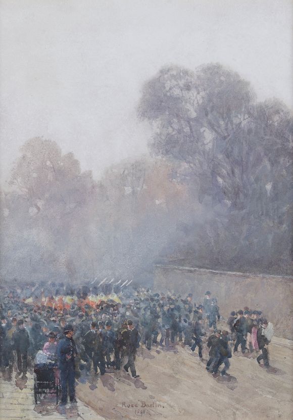 Bonhams : Rose Maynard Barton, R.W.S. (Irish, 1865-1929) Marching band ...