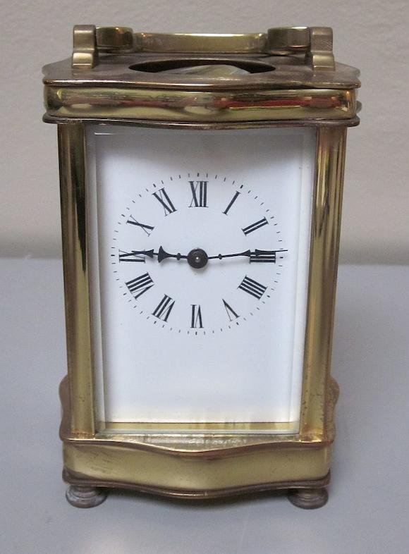 Bonhams A 20th Century French Gilt Brass Carriage Timepiece