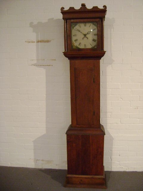 Bonhams : A 19th century oak 30 hour longcase clock,