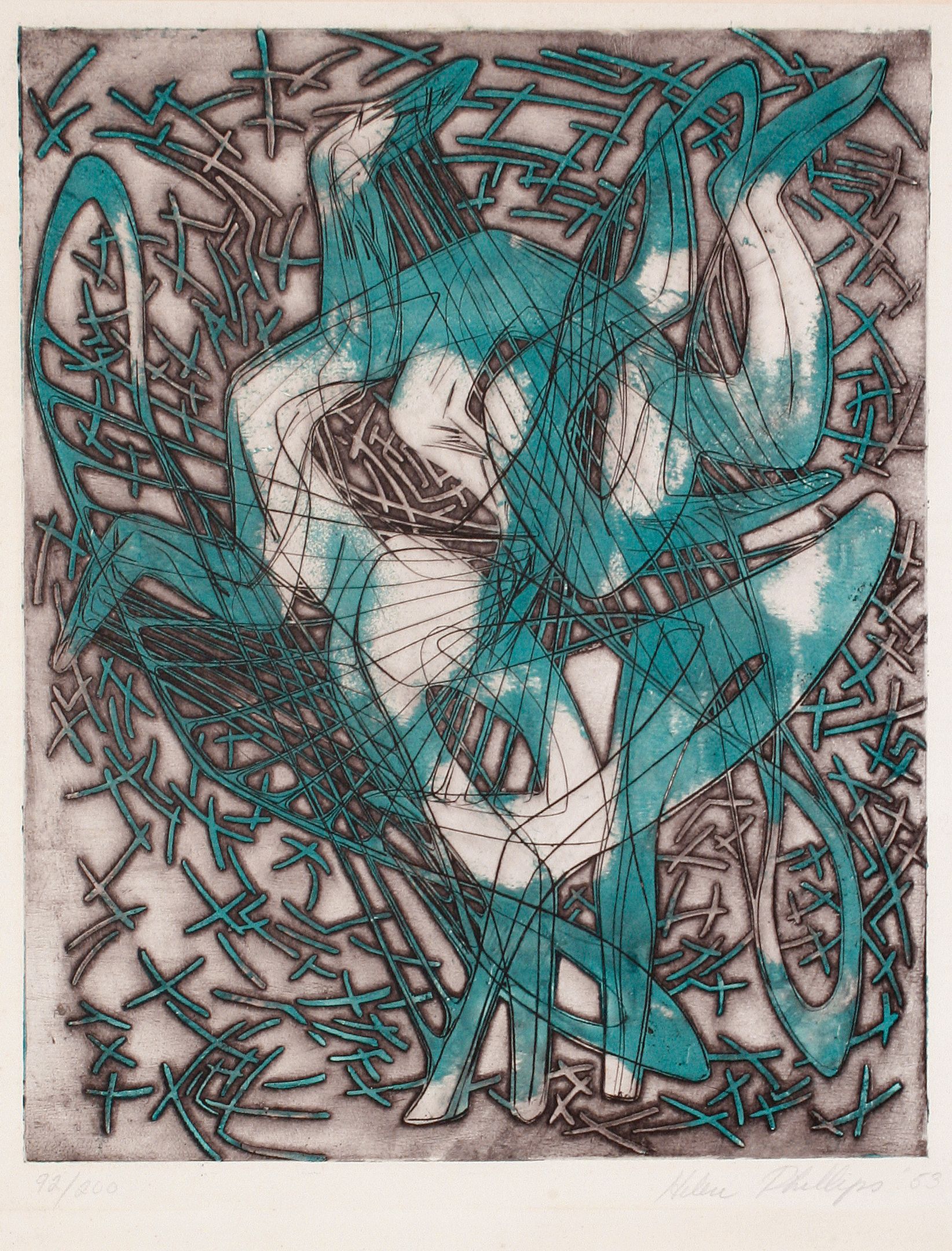 Bonhams : Helen Phillips (American, 1913-1995) La piège Etching and ...