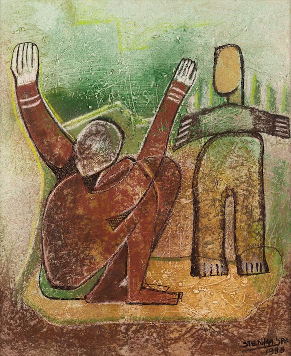 Bonhams : Jacques Samir Stenka (Ivorian, born 1945) Figures, a set of ...