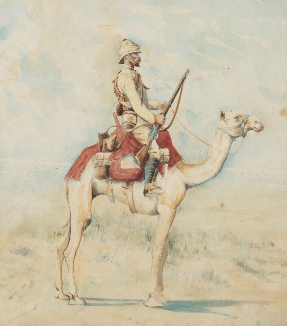 Bonhams : Will Perry Soldier on Camel, 1886 Together with two various ...