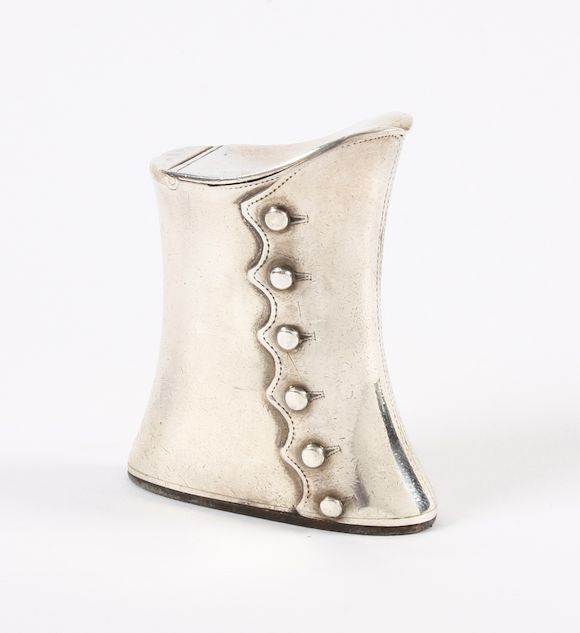 Bonhams : A Victorian silver novelty vesta case modelled as a spat By ...