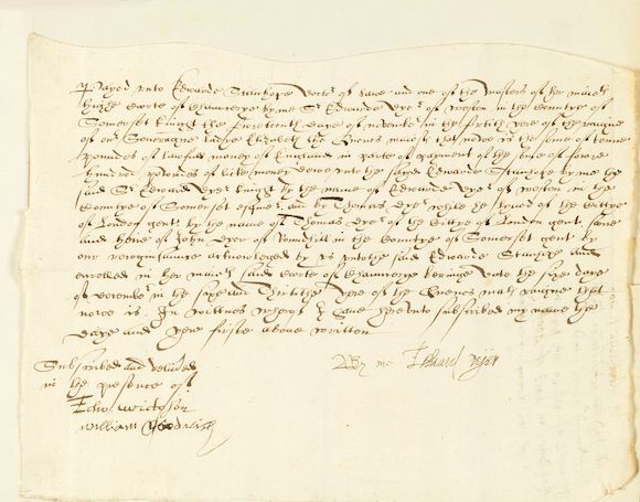 Bonhams : DYER, Sir EDWARD (1543-1607, poet and courtier)