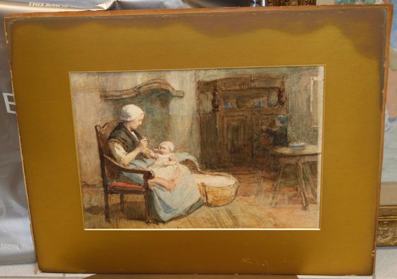 Bonhams : Hugh Carter (British, 1837-1903) Feeding the baby