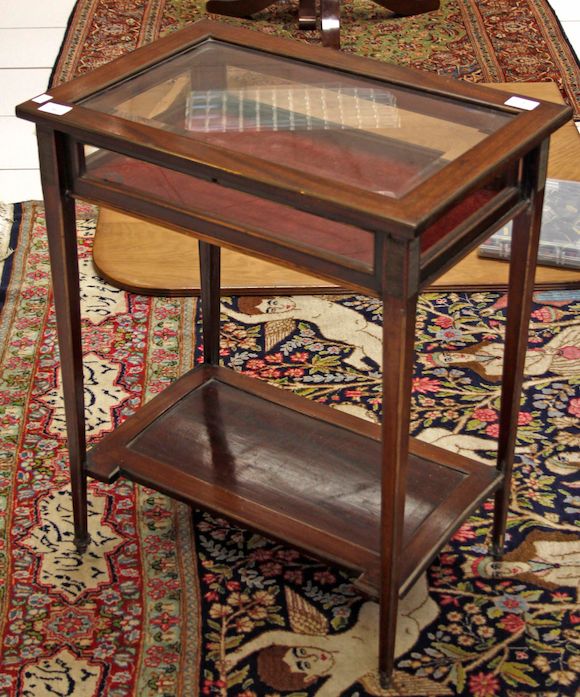 Bonhams : A late 19th Century brass mounted mahogany display table, the ...