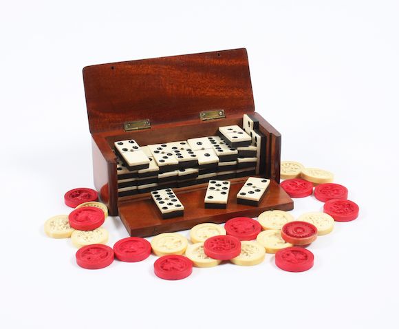 Bonhams : A set of twenty-four Canton carved ivory circular counters ...