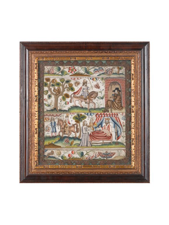 Bonhams : A needlework panel English, mid-17th Century
