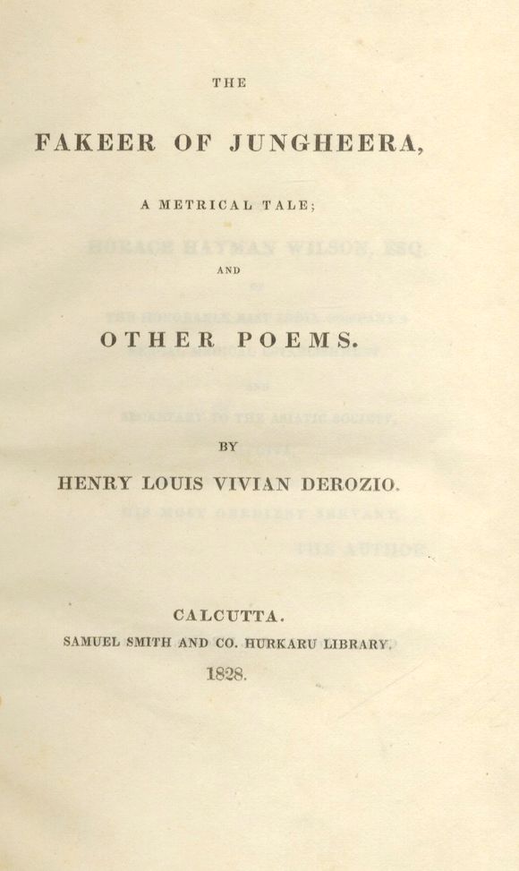 Bonhams : INDIAN IMPRINT DEROZIO (HENRY LOUIS VIVIAN) The Fakeer of ...