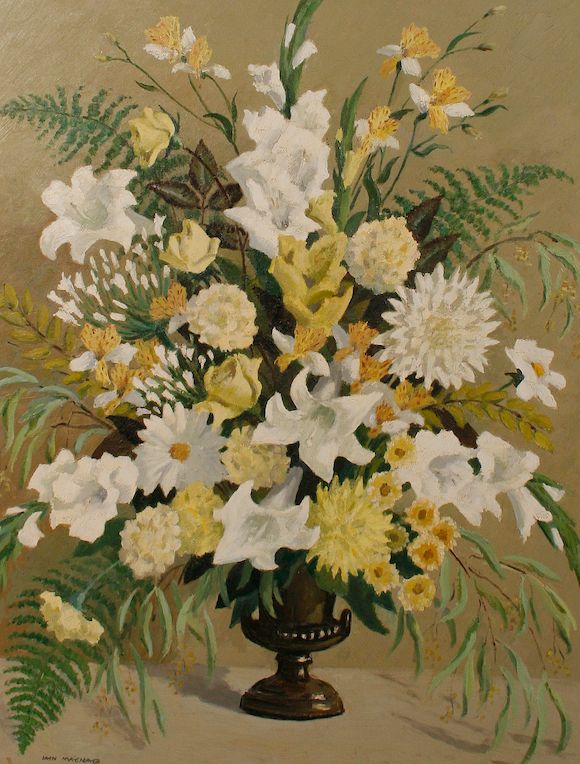 Bonhams : Iain MacNab (British, 1890-1967) Still life with yellow and ...