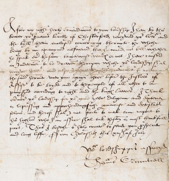 Bonhams : CROMWELL, THOMAS (1485?-1540, Earl of Essex, statesman ...