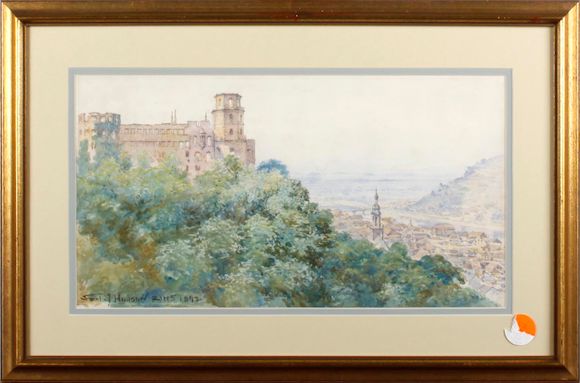 Bonhams : Samuel John Hodson (British, 1836-1908) View of a hilltop ...