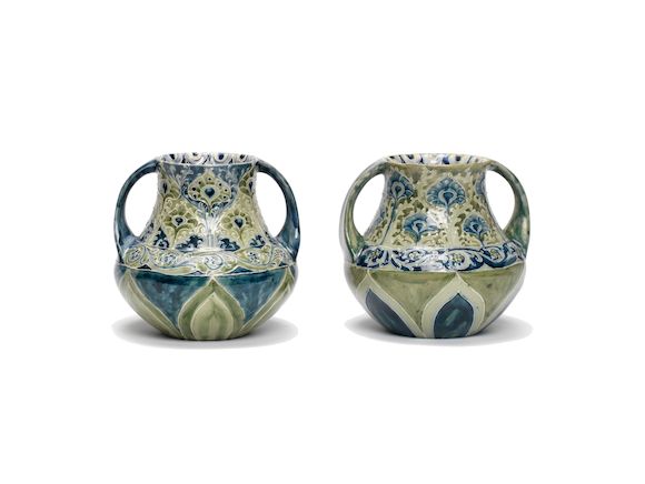 Bonhams : William Moorcroft 'Peacock Feathers' an Early Florian Ware ...