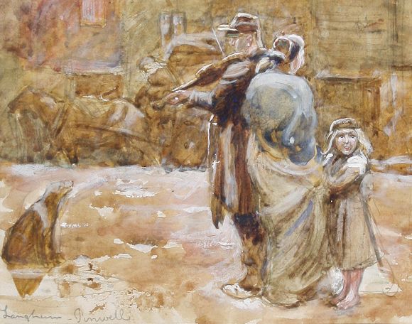 Bonhams : George John Pinwell (British, 1842-1875) 'The Blind Fiddler'