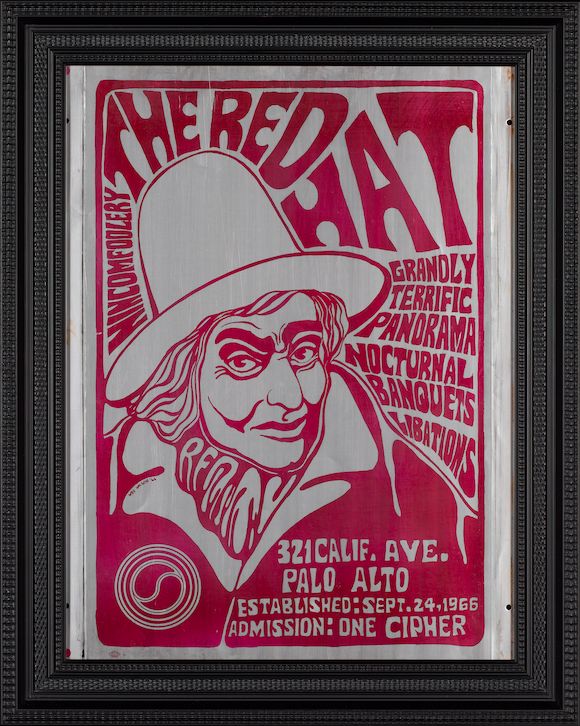 Bonhams : The Red Hat, poster printing plate for restaurant opening ...