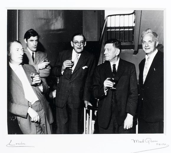 Bonhams : MODERN POETS ELIOT, AUDEN, HUGHES, SPENDER AND MACNEICE.