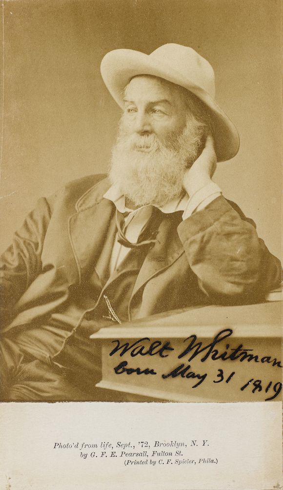 Bonhams : WHITMAN, WALT (1819-1892, American poet)