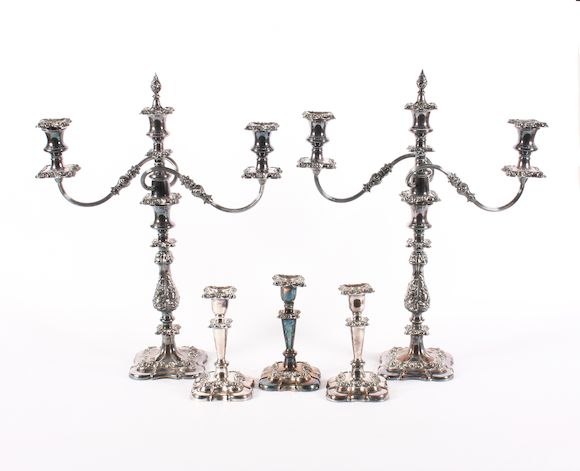 Bonhams : A pair of late 19th century electroplate on copper twin ...