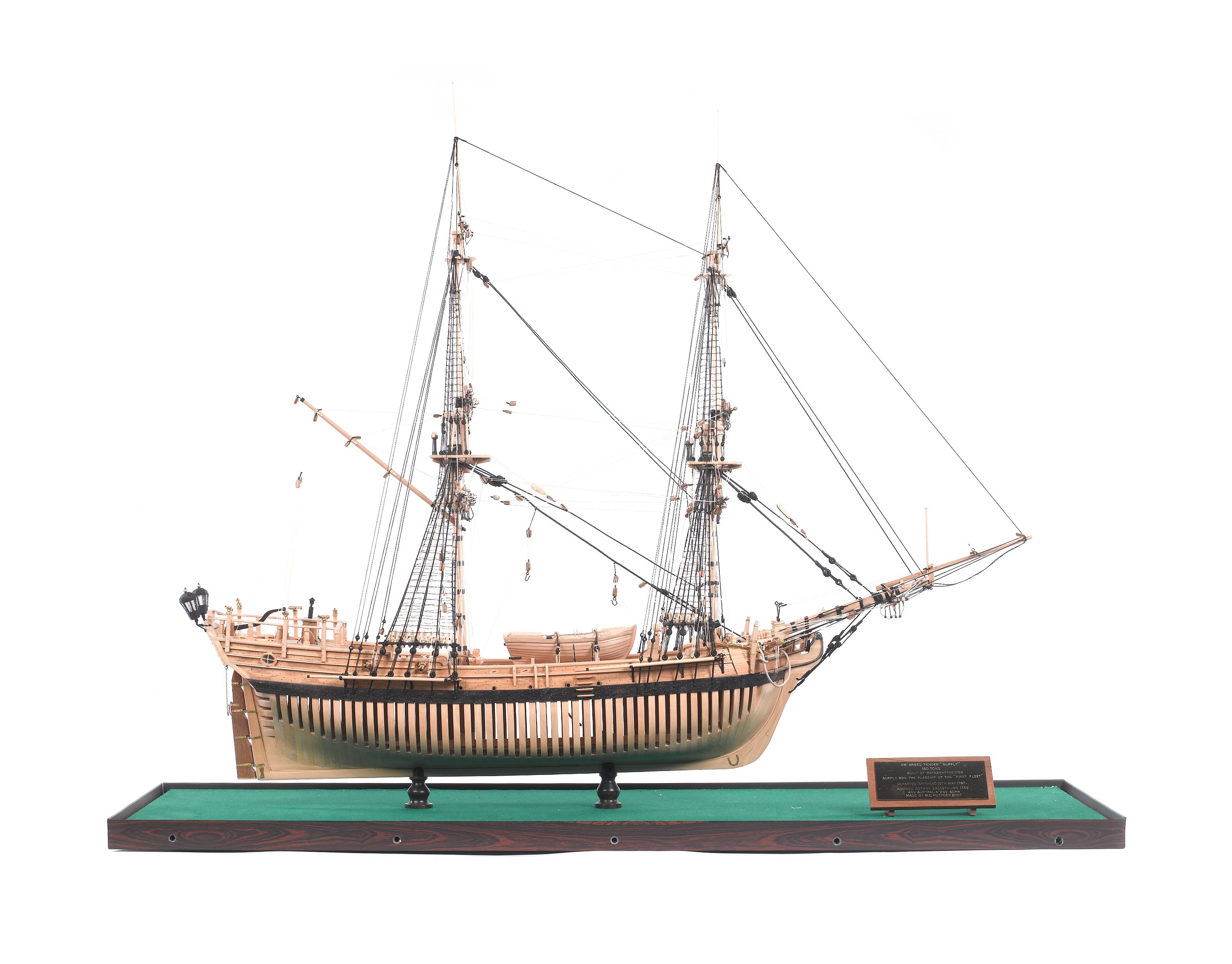 Bonhams : A Gold Medal Board style model of HMS Supply 1759. 35.5x30 ...