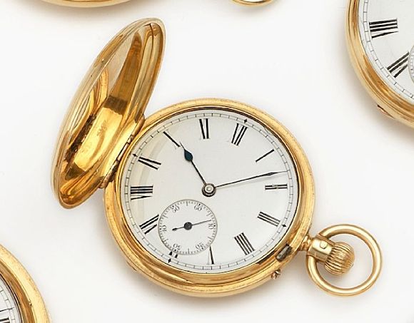 Bonhams : Usher & Cole. An 18ct gold full hunter pocket watchLondon ...