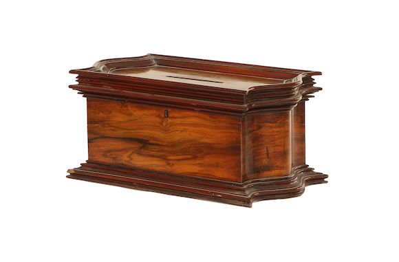 Bonhams : A Victorian mahogany and walnut table letterbox