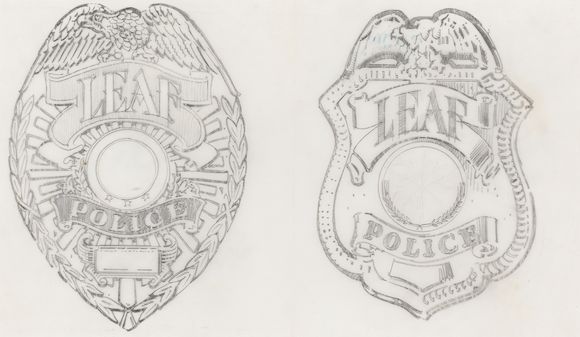 Bonhams : Rick Griffin: 'Leaf Police', two logo designs,