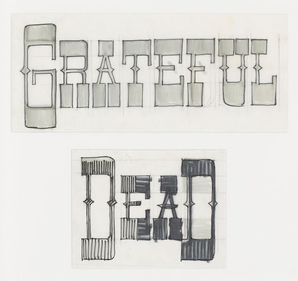 Bonhams : Rick Griffin Grateful Dead lettering artwork,