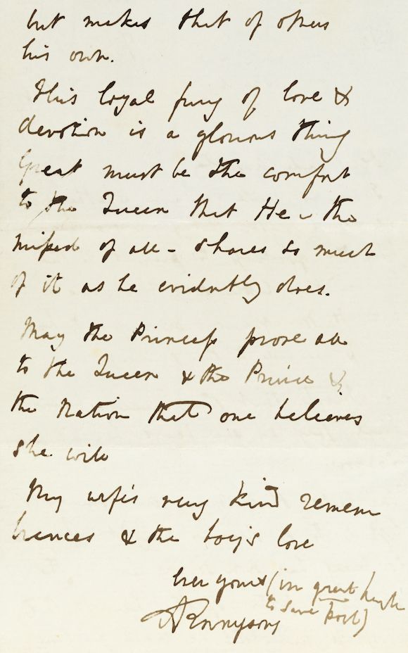 Bonhams : TENNYSON, ALFRED Lord (1809-1892, poet)