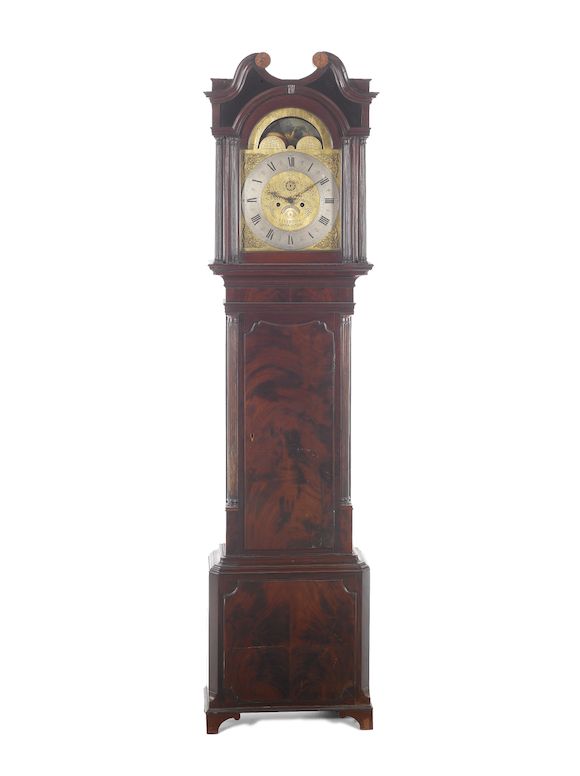 Bonhams : An early 19th century mahogany longcase clock with moonphase ...