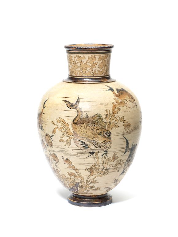 Bonhams : The Martin Brothers A Good Large Stoneware Grotesque Fish ...