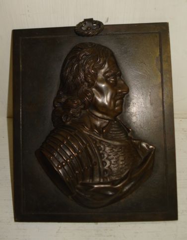 Bonhams : A 19th Century bronze plaque, cast in relief with a profile ...