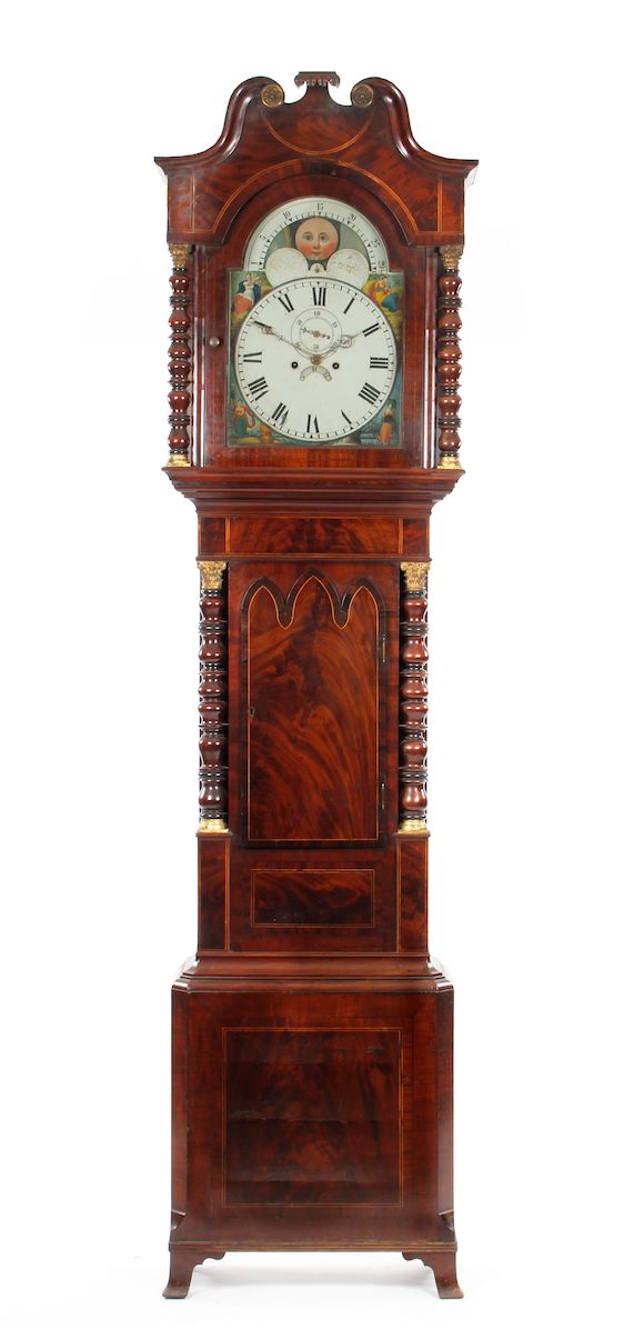 Bonhams : A second quarter 19th Century mahogany-cased 8-day painted ...