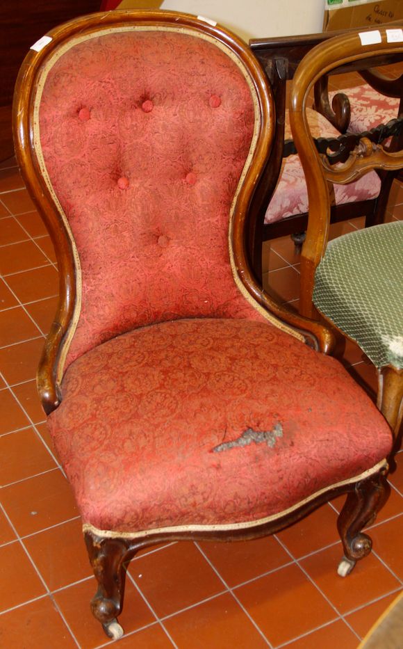 Bonhams : A Victorian low easy chair,