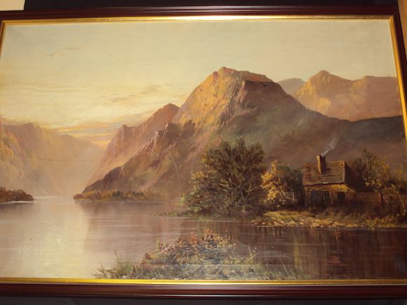 Bonhams : Joel Owen (British, 19th/20th Century) Mountain lake ...