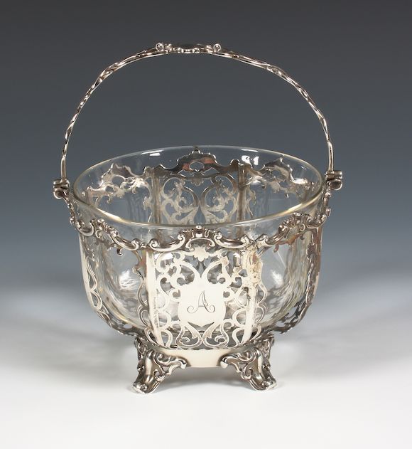 Bonhams : An early Victorian silver swing-handled sugar basket By James ...