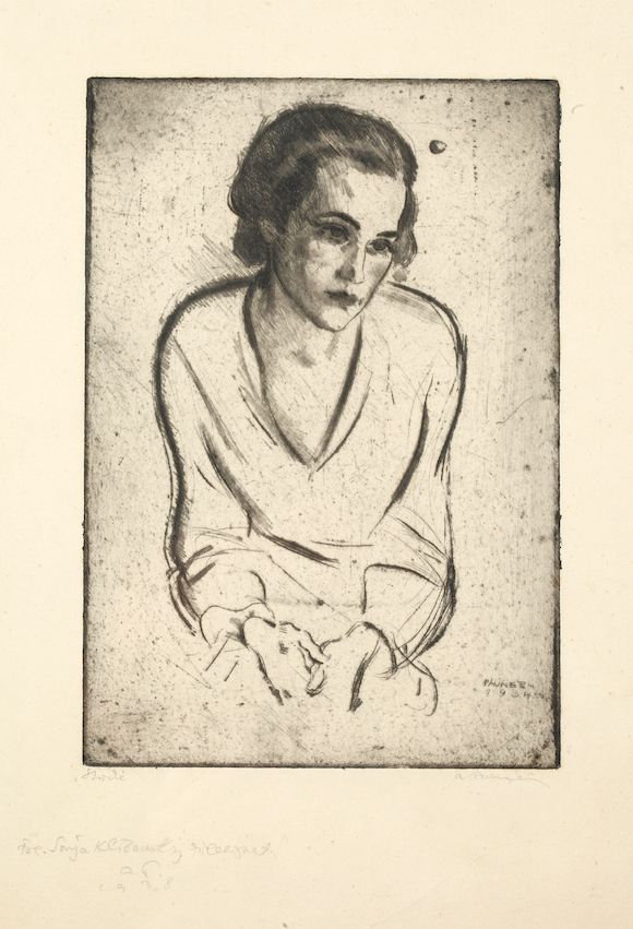 Bonhams : Arthur Paunzen (Austrian, born 1890) "Studie", portrait of a ...