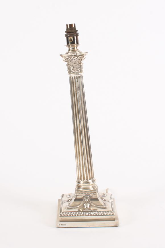Bonhams : A late Victorian silver Corinthian column lamp base By ...