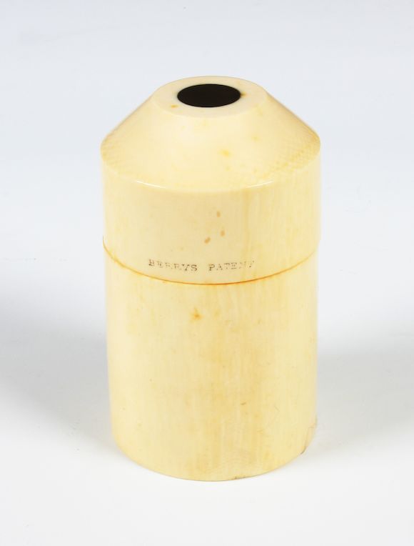 Bonhams : A 19th century ivory 'instantaneous light box' Stamped 'Berry ...