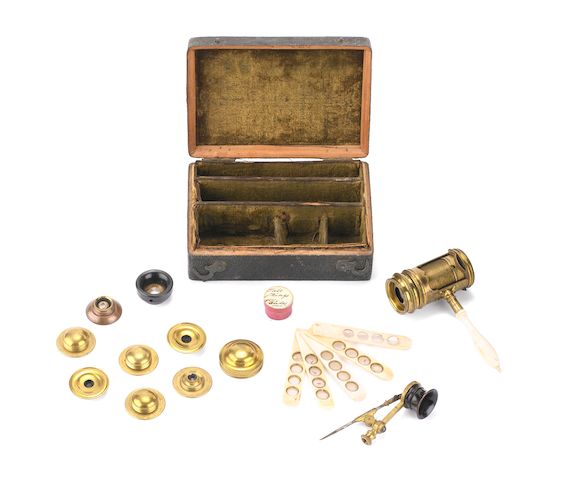 Bonhams : A brass screw-barrel microscope, English, second quarter of ...