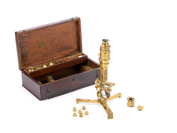 Bonhams A George Adams Cuff Type Compound Monocular Microscope