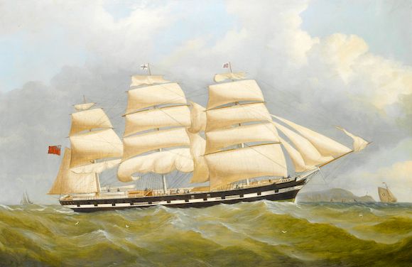 Bonhams : English School, 19th Century The Indiaman True Briton calling ...