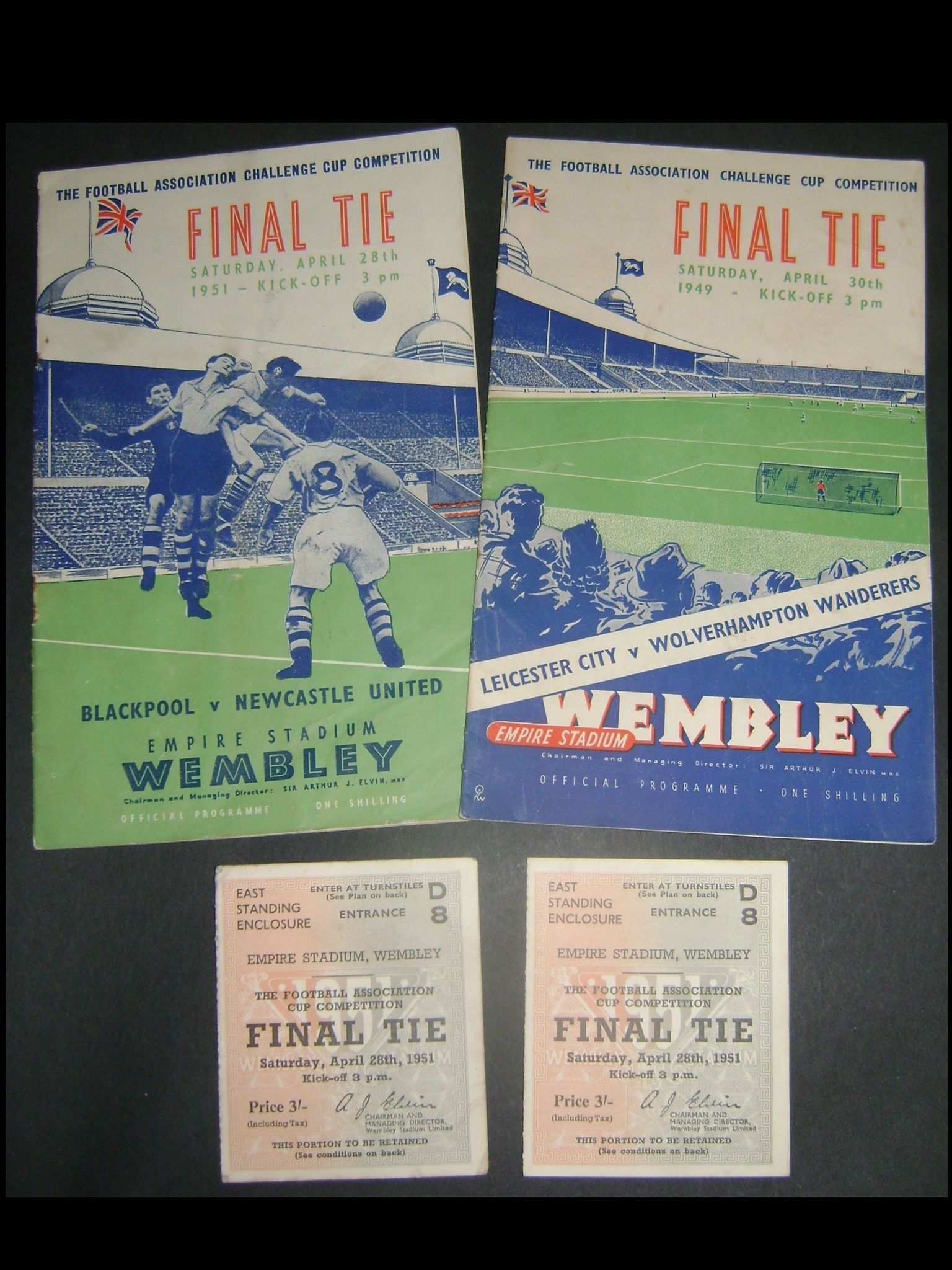 1949 and 1951 F.A.Cup final programmes and two 1951 tickets - auctions ...