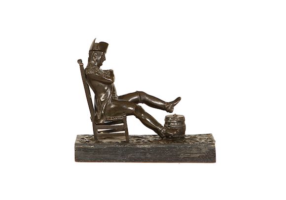 Bonhams : A late 19th century bronze figure of Napoleon sleeping