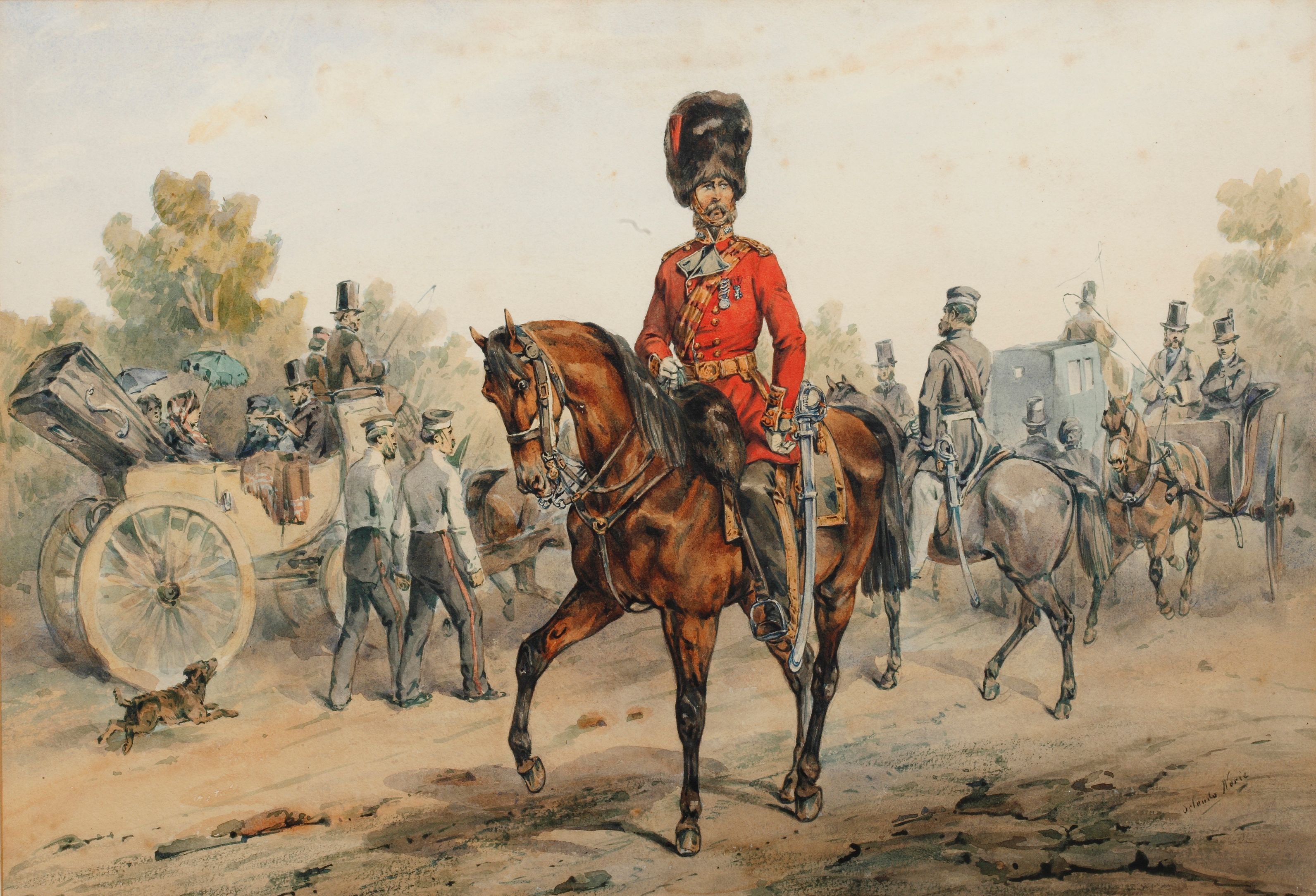 Bonhams : Orlando Norie (British, 1832-1901) Officer of the Coldstream Guards
