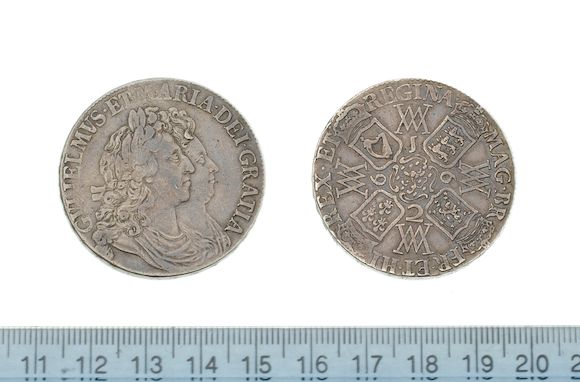 Bonhams : William and Mary, 1688-94, Crown, 1692, conjoined busts right,