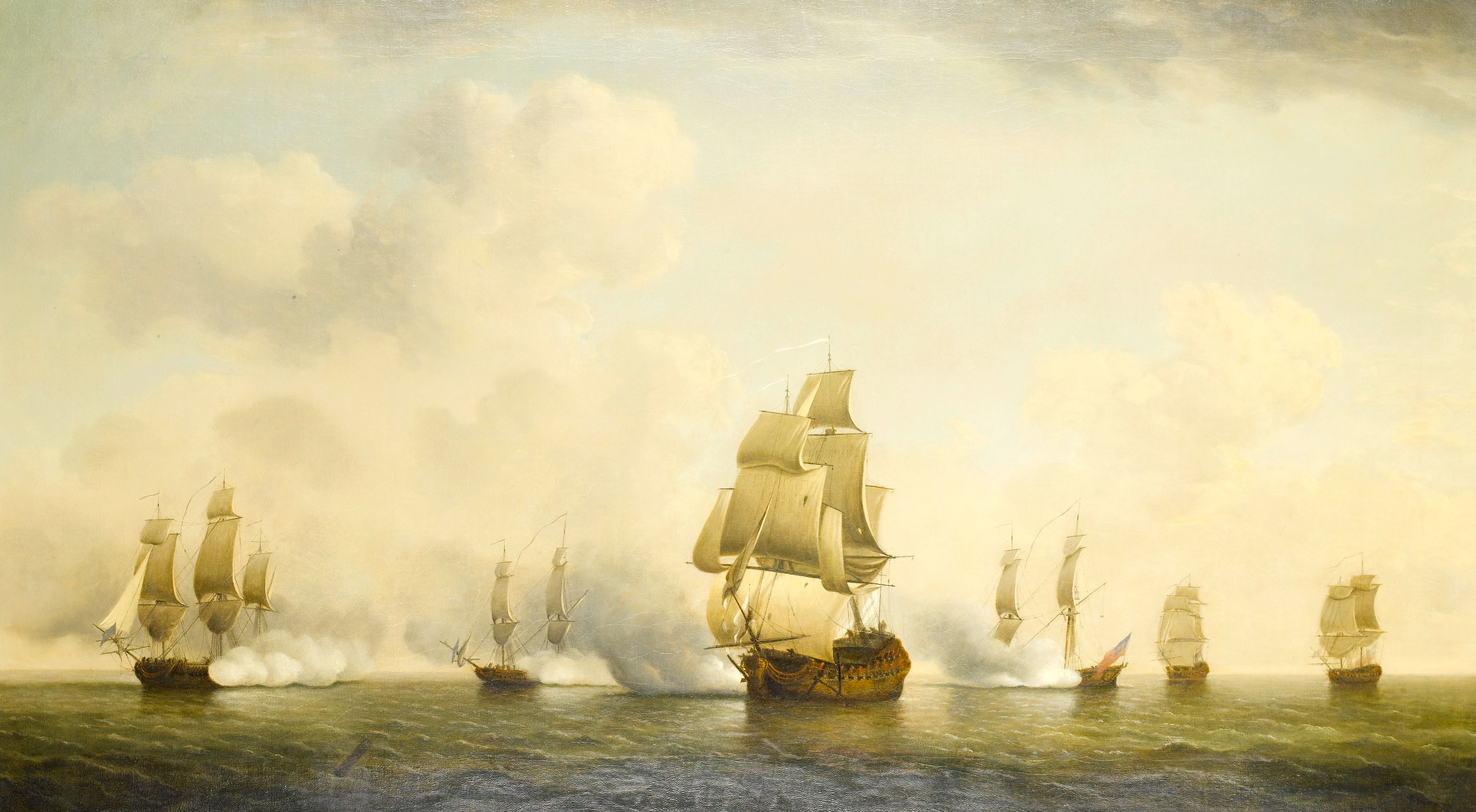 Bonhams : Charles Brooking (British, 1723-1759) The capture of a French ...